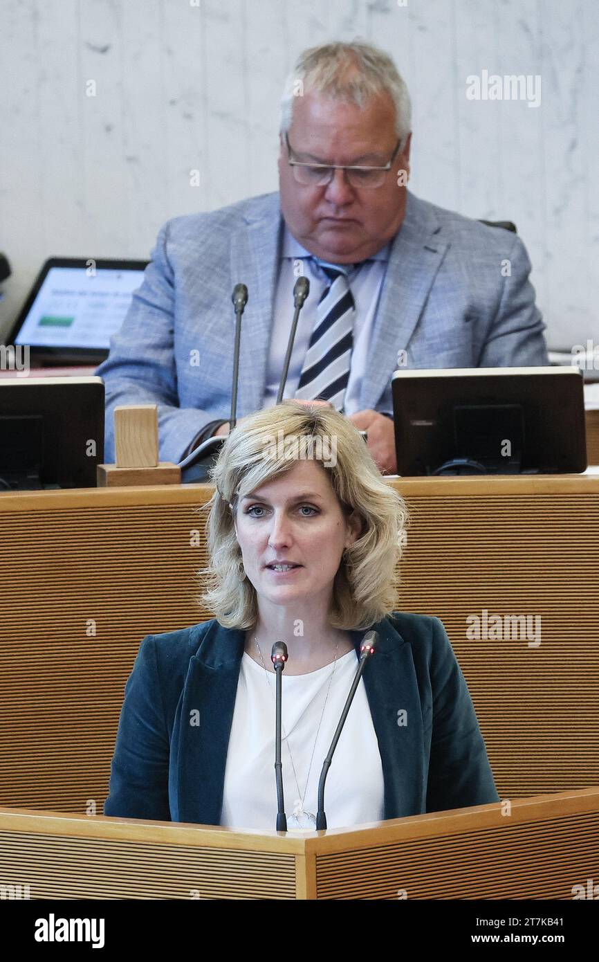 Namur, Belgium. 16th Nov, 2023. Walloon parliament chairman Andre ...