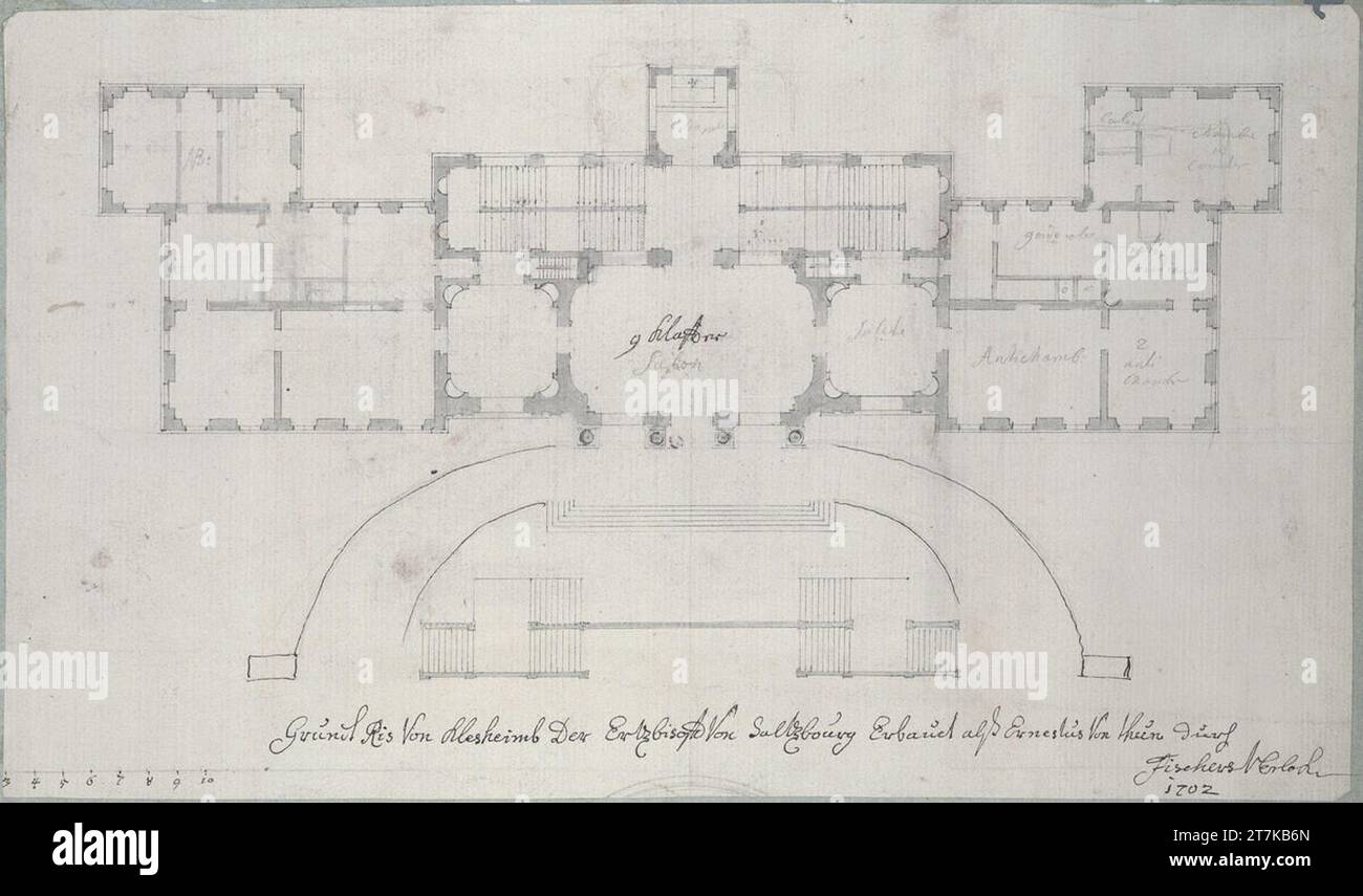 Johann Bernhard Fischer von Erlach Codex Montenuovo; Floor plan of ...