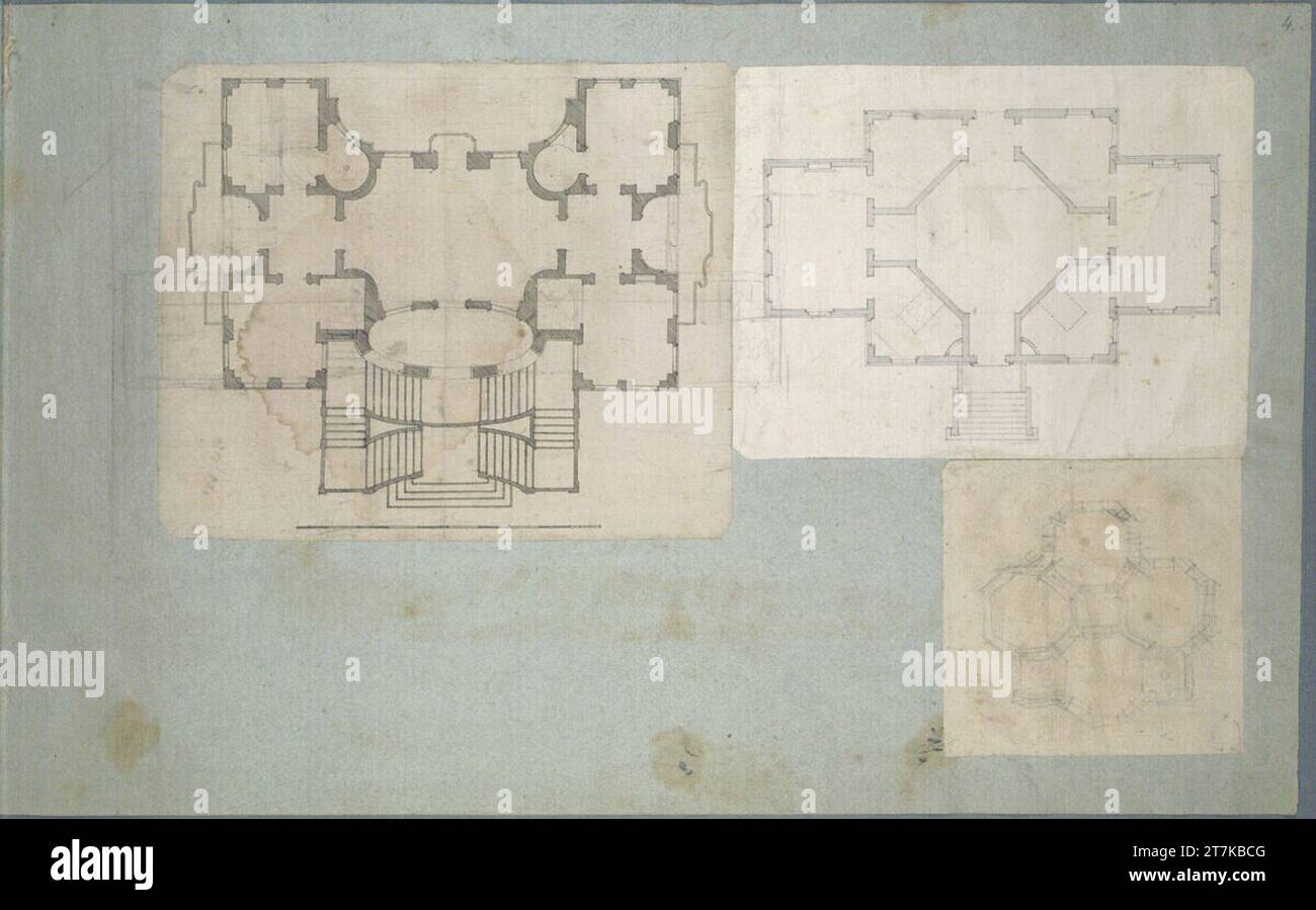 Johann Bernhard Fischer von Erlach Codex Montenuovo; Several floor ...