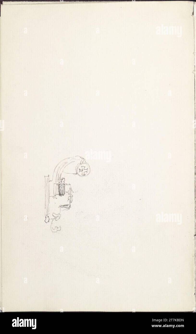 Theodor von Hörmann Blacksmith's guild sign. Pencil Sketchbook: 1876 ...
