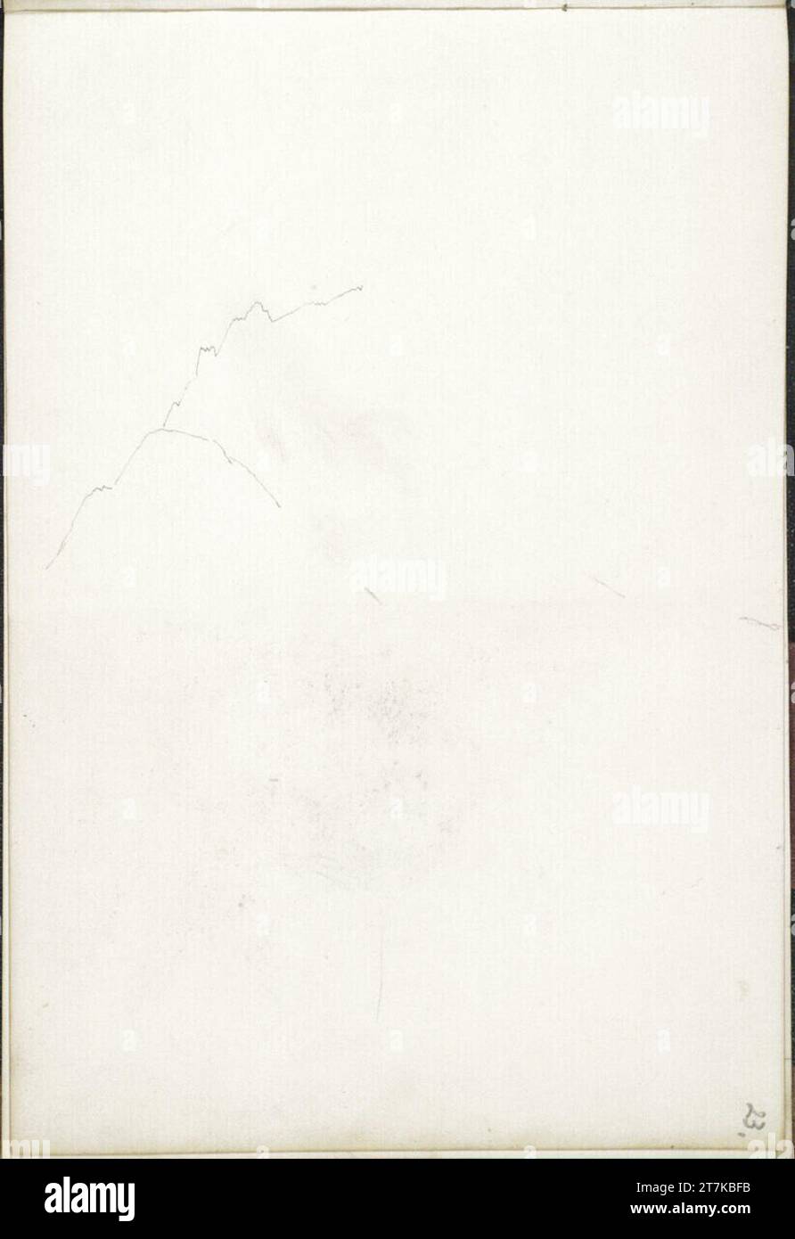 Theodor von Hörmann Sketch of a mountain ridge. Pencil Sketchbook: 1877 ...