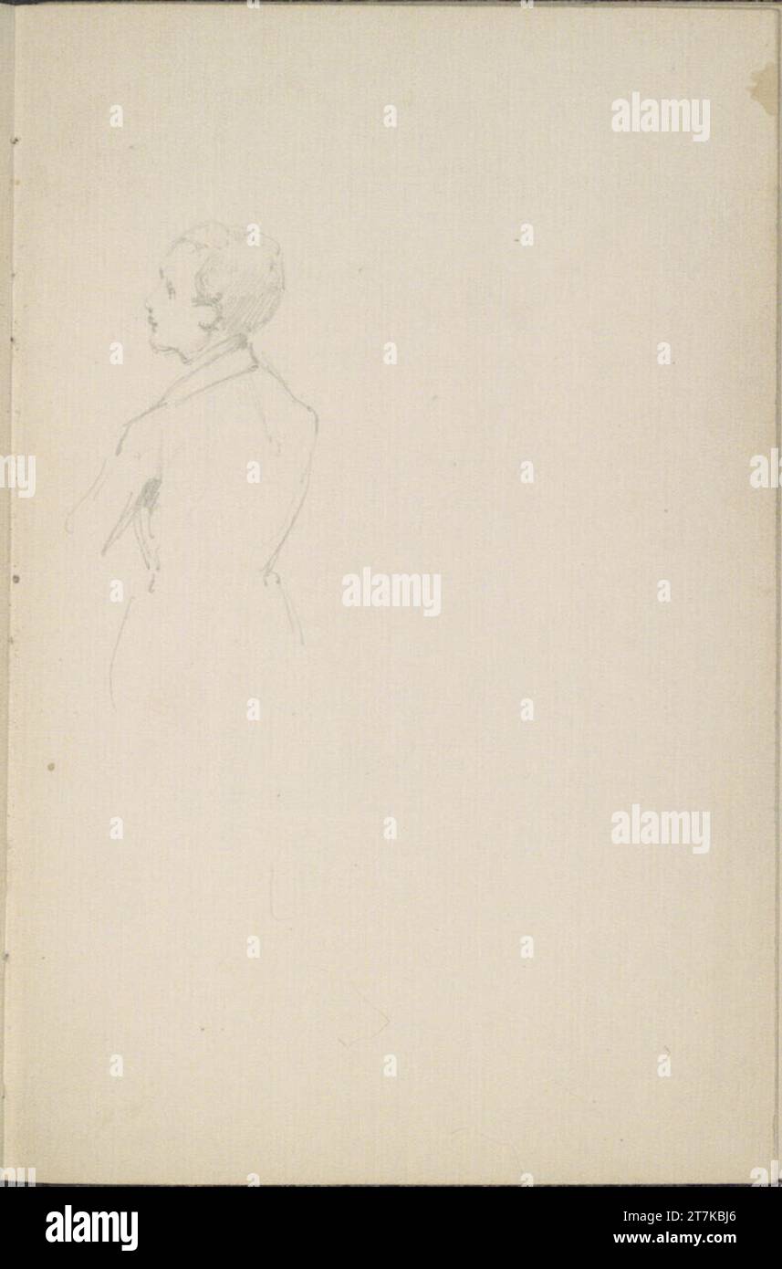 Josef Danhauser Back figure of a young man (head -standing in the ...