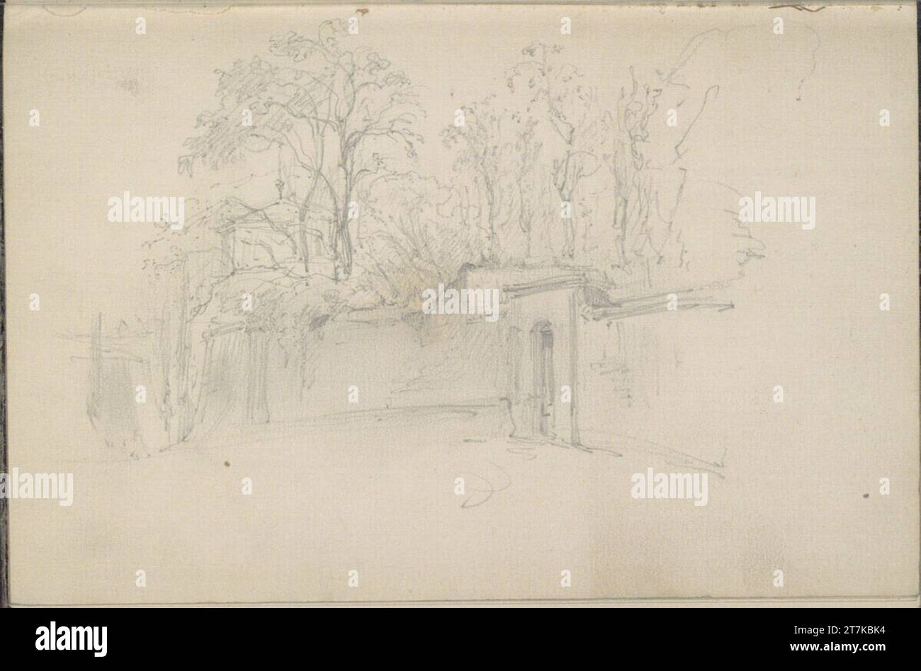 Josef Danhauser Sketch of a garden wall. Pencil 1844 , 1844 Stock Photo - Alamy
