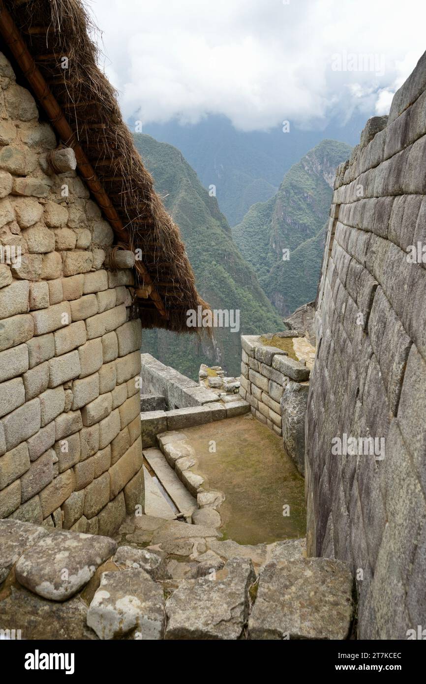 Machu Picchu, Peru, October 6, 2023. Detail of Stone Buildings at The ...
