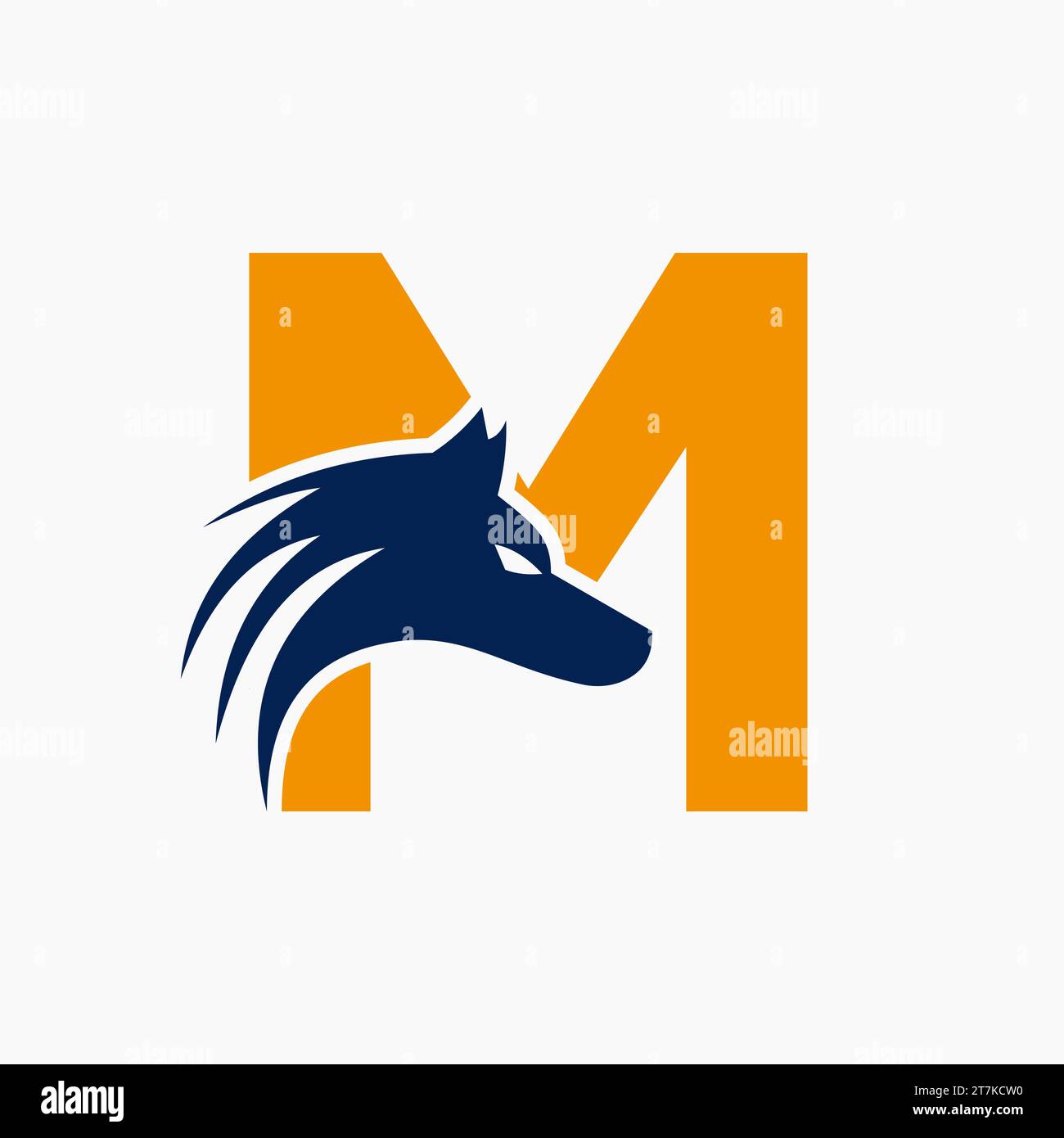 Letter M Wolf Logo. Wolf Symbol Vector Template Stock Vector Image ...