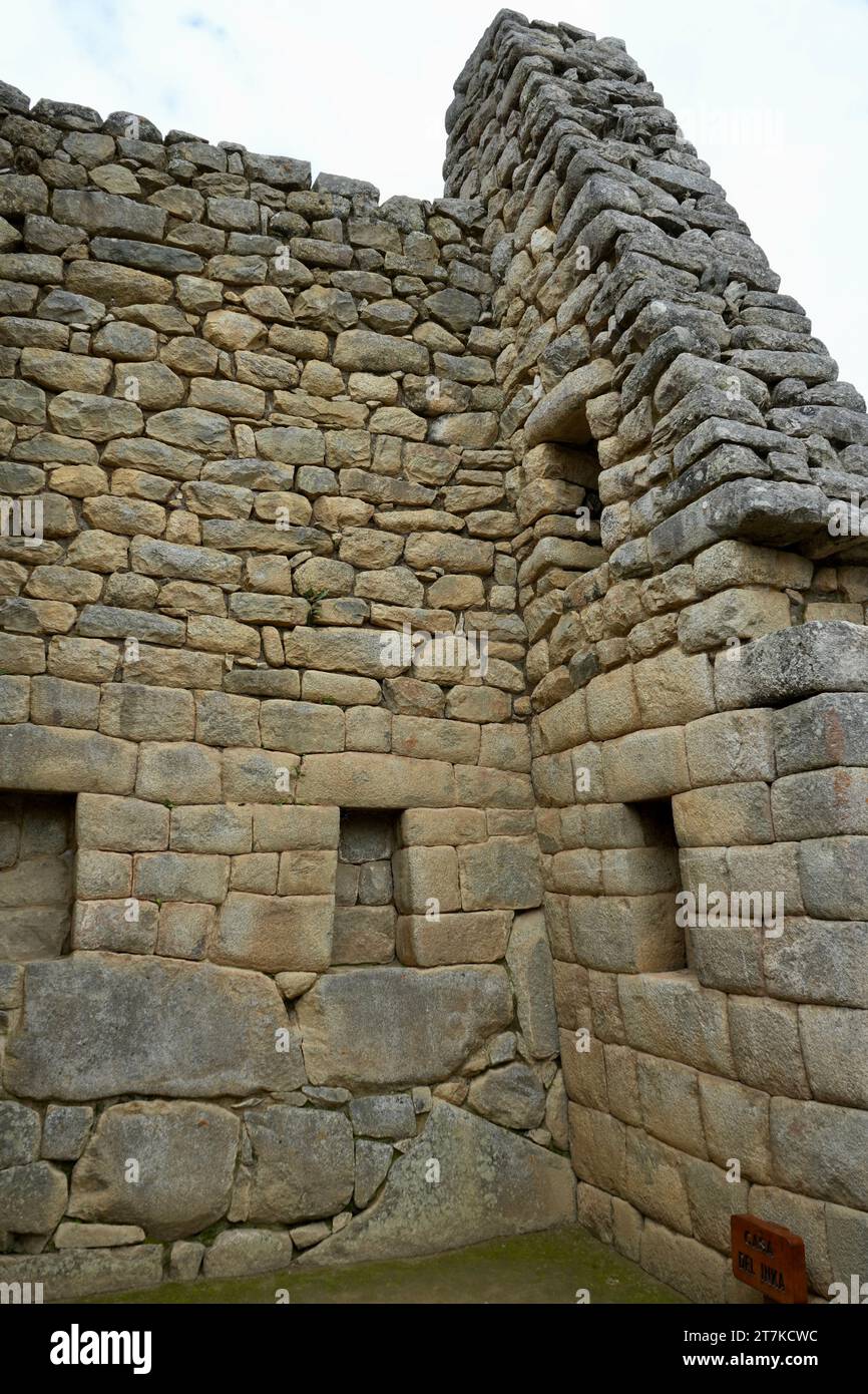 Machu Picchu, Peru, October 6, 2023. Detail of Stone Buildings at The ...