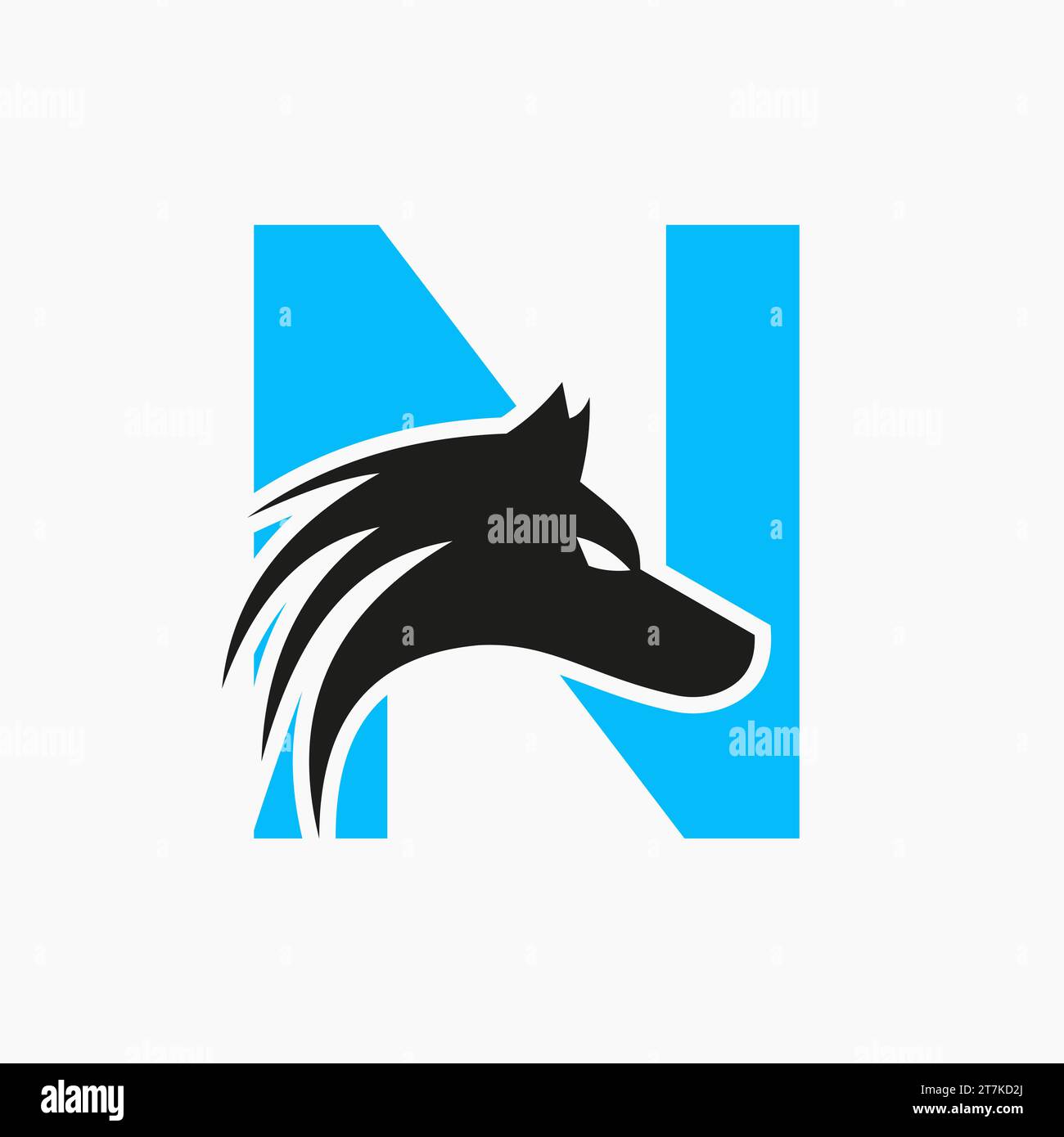 Letter N Wolf Logo. Wolf Symbol Vector Template Stock Vector Image ...