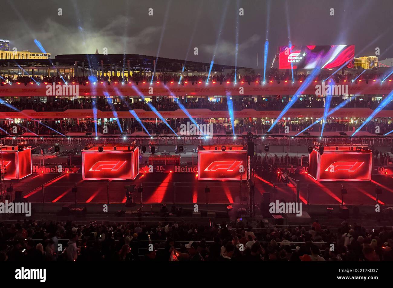 LAS VEGAS, NV - NOVEMBER 15: View of the Formula 1 Las Vegas Grand Prix ...