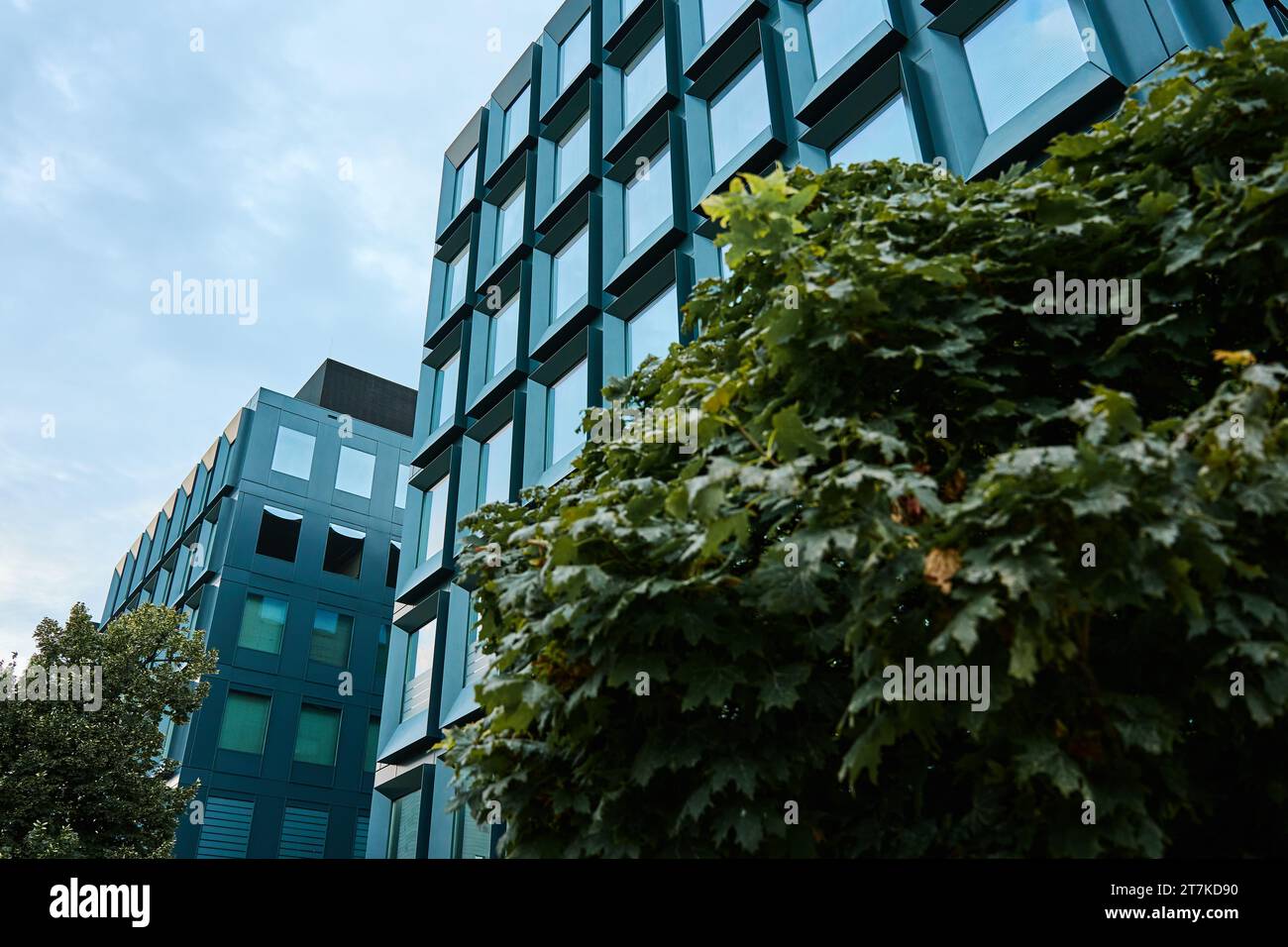 Office building. House facade in city. Business center exterior. Modern ...