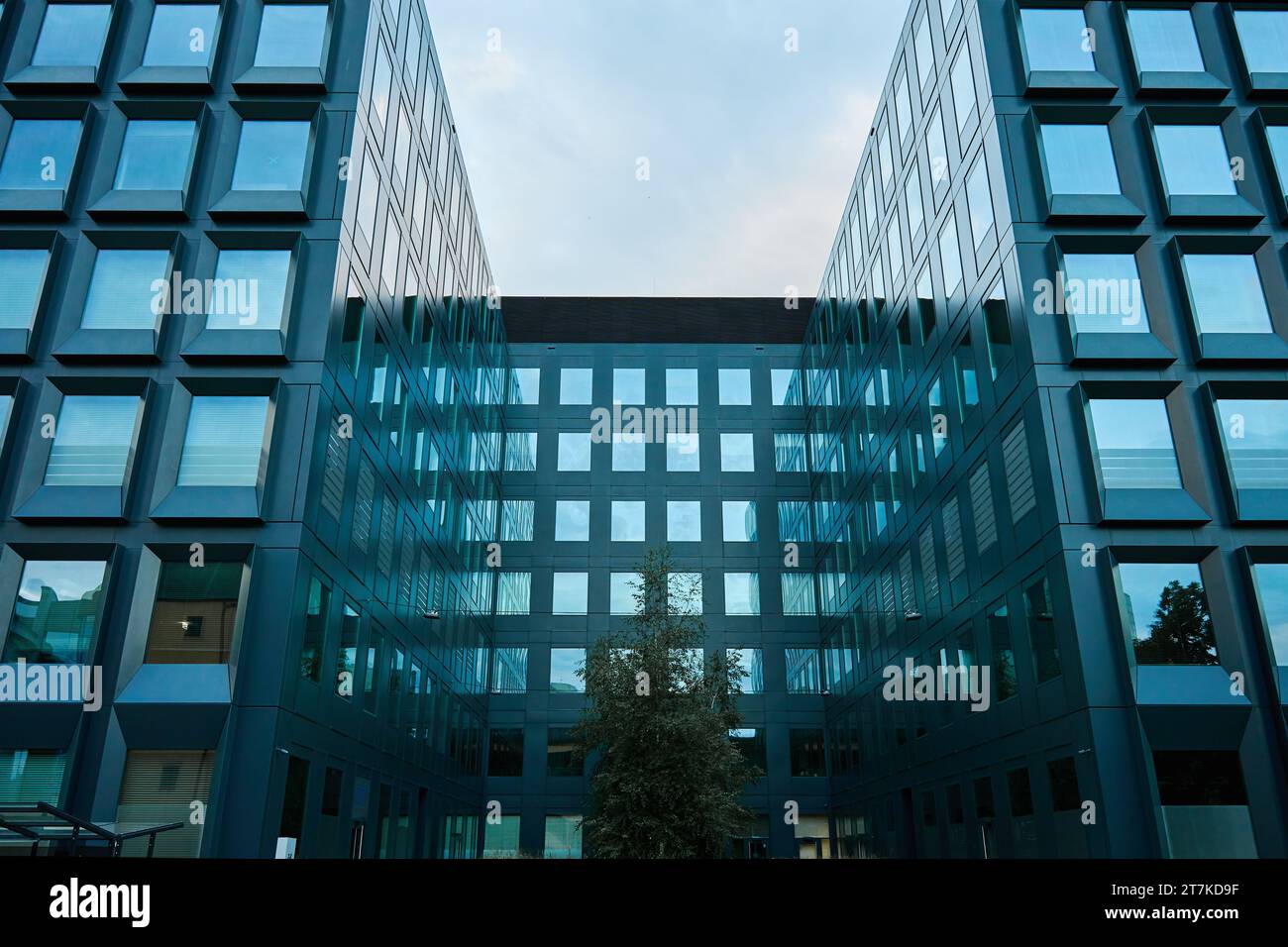 Office building. House facade in city. Business center exterior. Modern ...