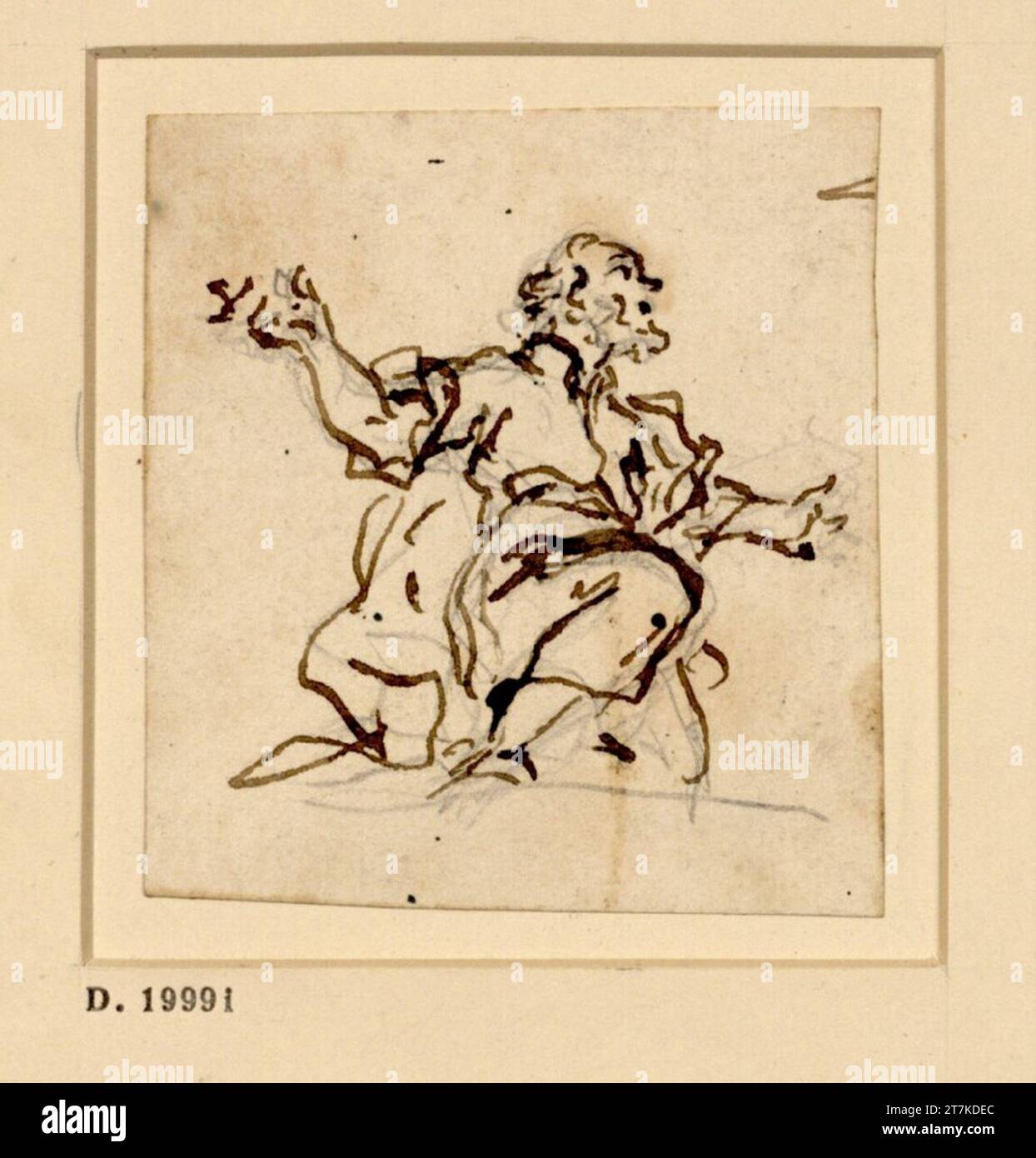 Daniel Gran Praying apostle. Feder on lead handles 1749 , 1749 Stock Photo - Alamy