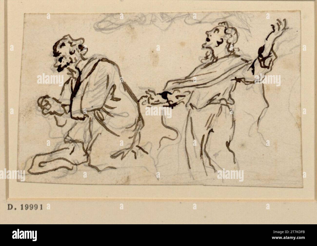 Daniel Gran Two apostles. Feder on lead handles 1749 , 1749 Stock Photo ...