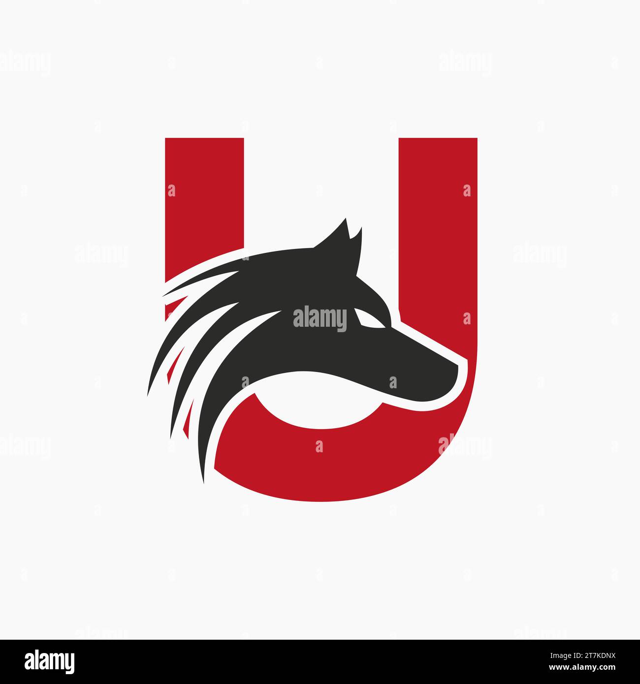 Letter U Wolf Logo. Wolf Symbol Vector Template Stock Vector Image ...