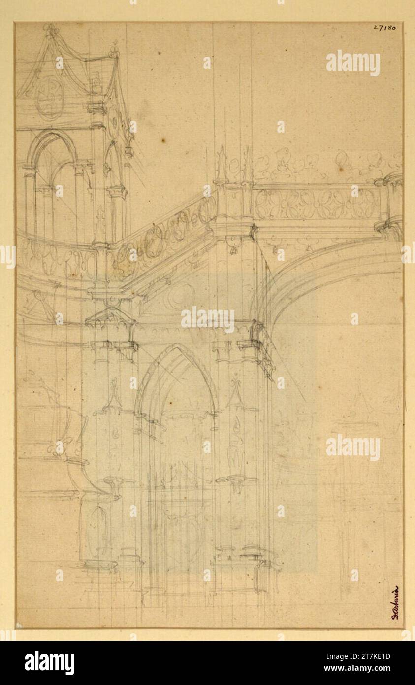 Giuseppe Galli Bibiena Gothic palace architecture. Bleigriffel Stock ...