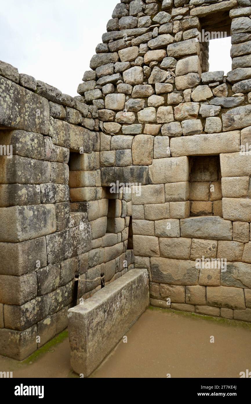Machu Picchu, Peru, October 6, 2023. Detail of Stone Buildings at The ...