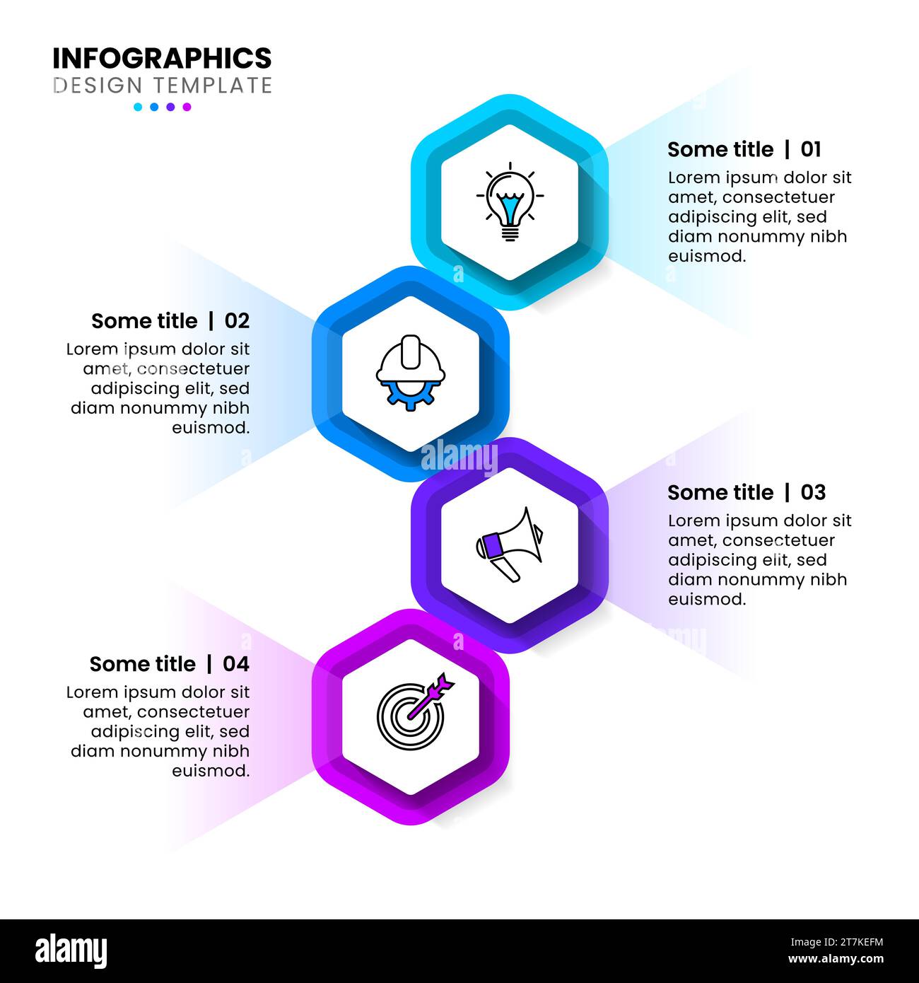 Infographic template with icons and 4 options or steps. Hexagons. Can ...