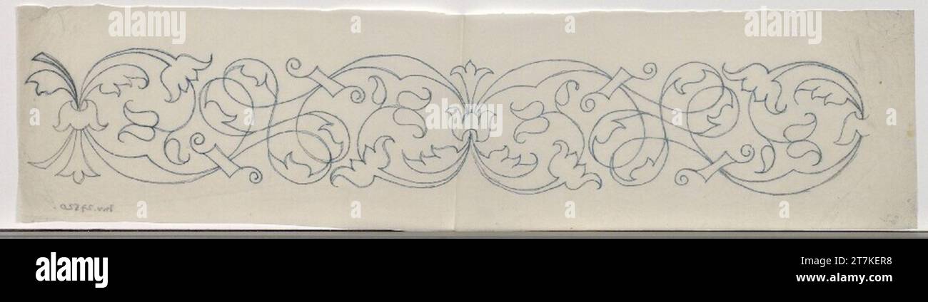 Marie Lippert-Hoerner Leaf and line ornament. Pencil, break drawing ...