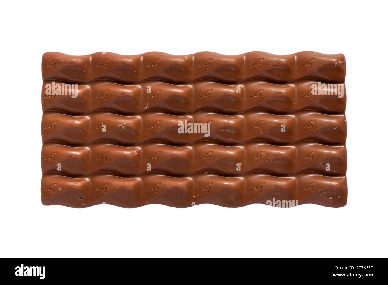 Bar of New Galaxy Smooth Mint chocolate bar removed from wrapper ...