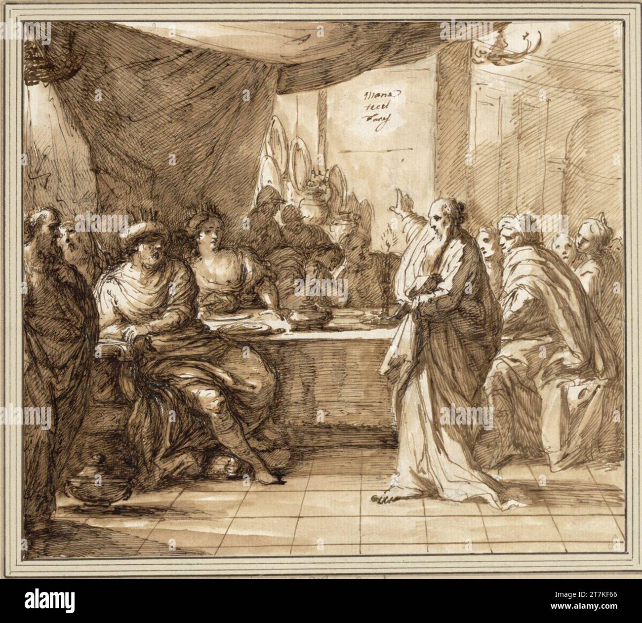 Anonym The guest meal of the Belsazar. The Prophet Daniel explains ...