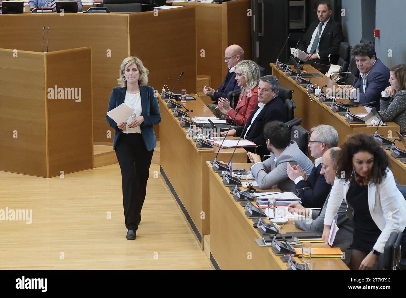 Namur, Belgium. 16th Nov, 2023. Walloon Minister for Environment ...