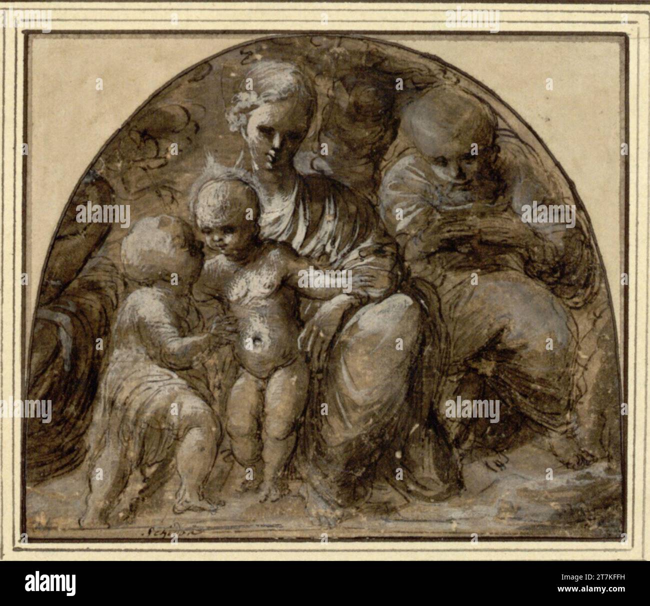 Bartolomeo Schedoni Holy family with the John's boy; On the left ...