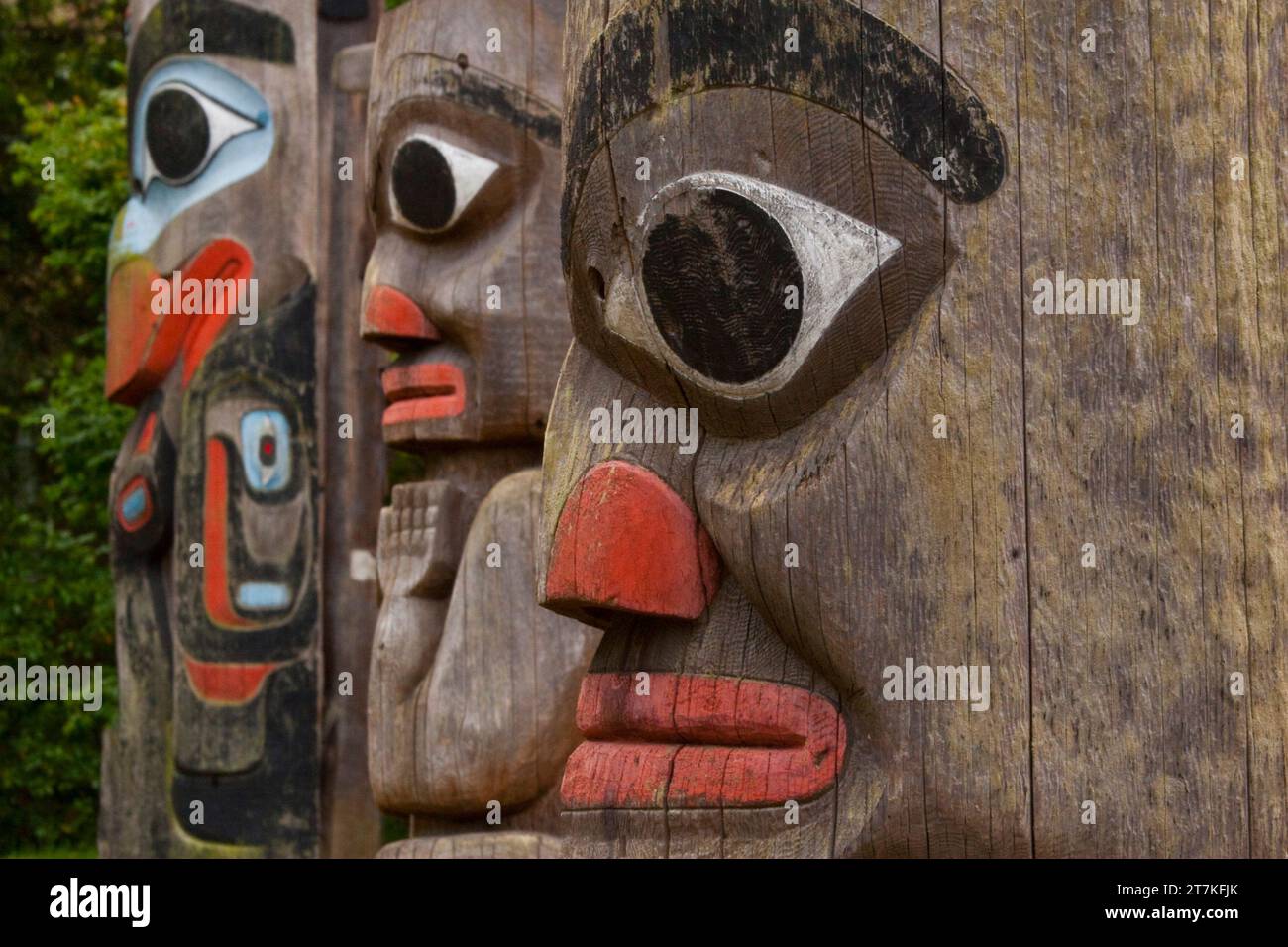 TOTEM POLES ON VICTORIA ISLAND Stock Photo - Alamy