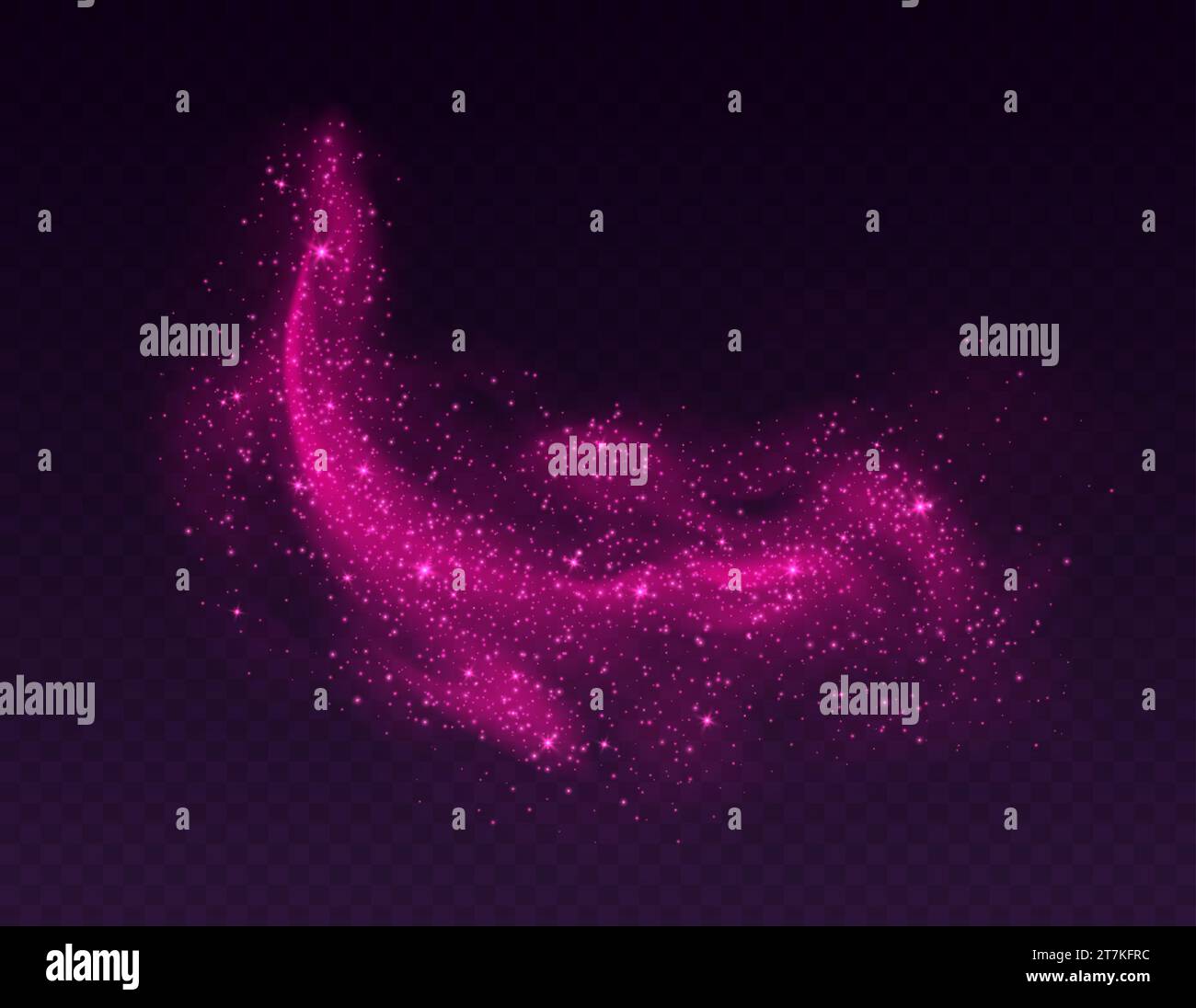 Pink dust cloud with sparkles isolated on dark background. Stardust sparkling background Stock ...