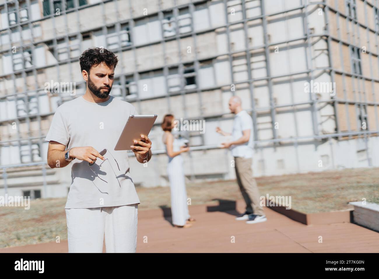 Successful Architects Collaborating on a Modern Urban Construction ...