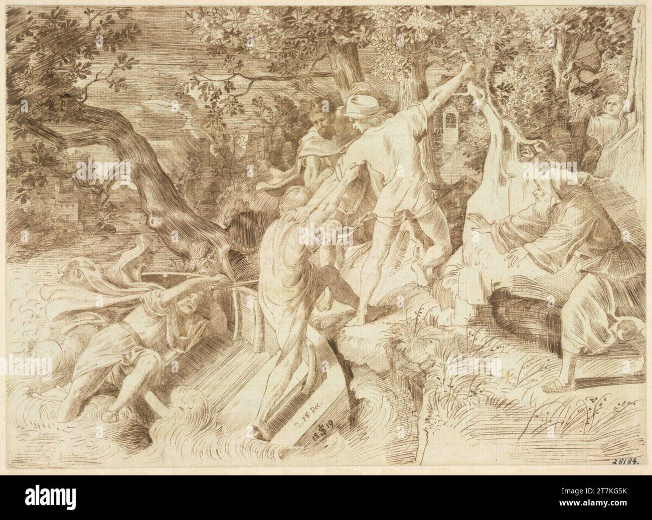 Julius Veit Hans Schnorr von Carolsfeld Scene of a barge in a storm in ...