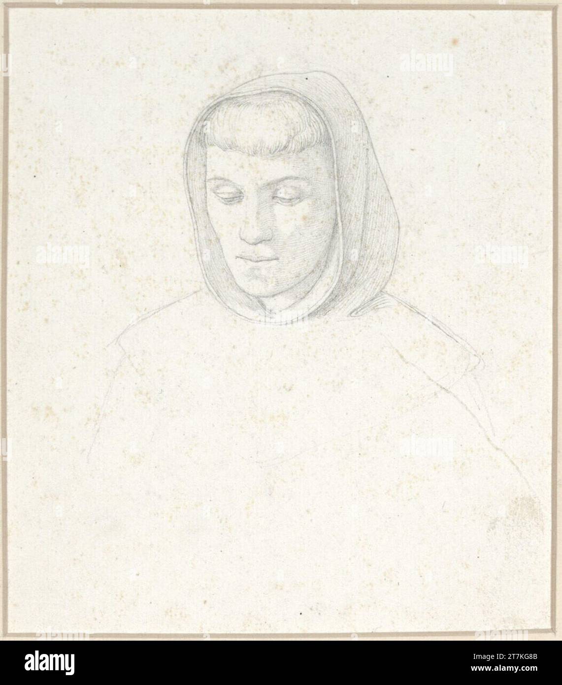 Joseph Ernst Tunner Portrait of a monk. Pencil Stock Photo - Alamy