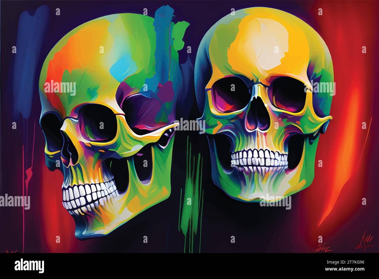 Skeleton art artwork Stock Vector Images - Alamy