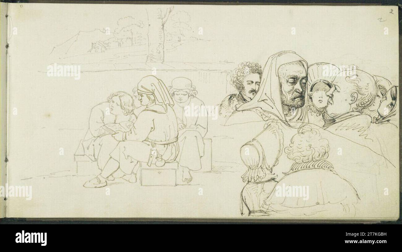 Peter Fendi Figure studies. Pencil; Ink feather; Bister 1821 , 1821 ...