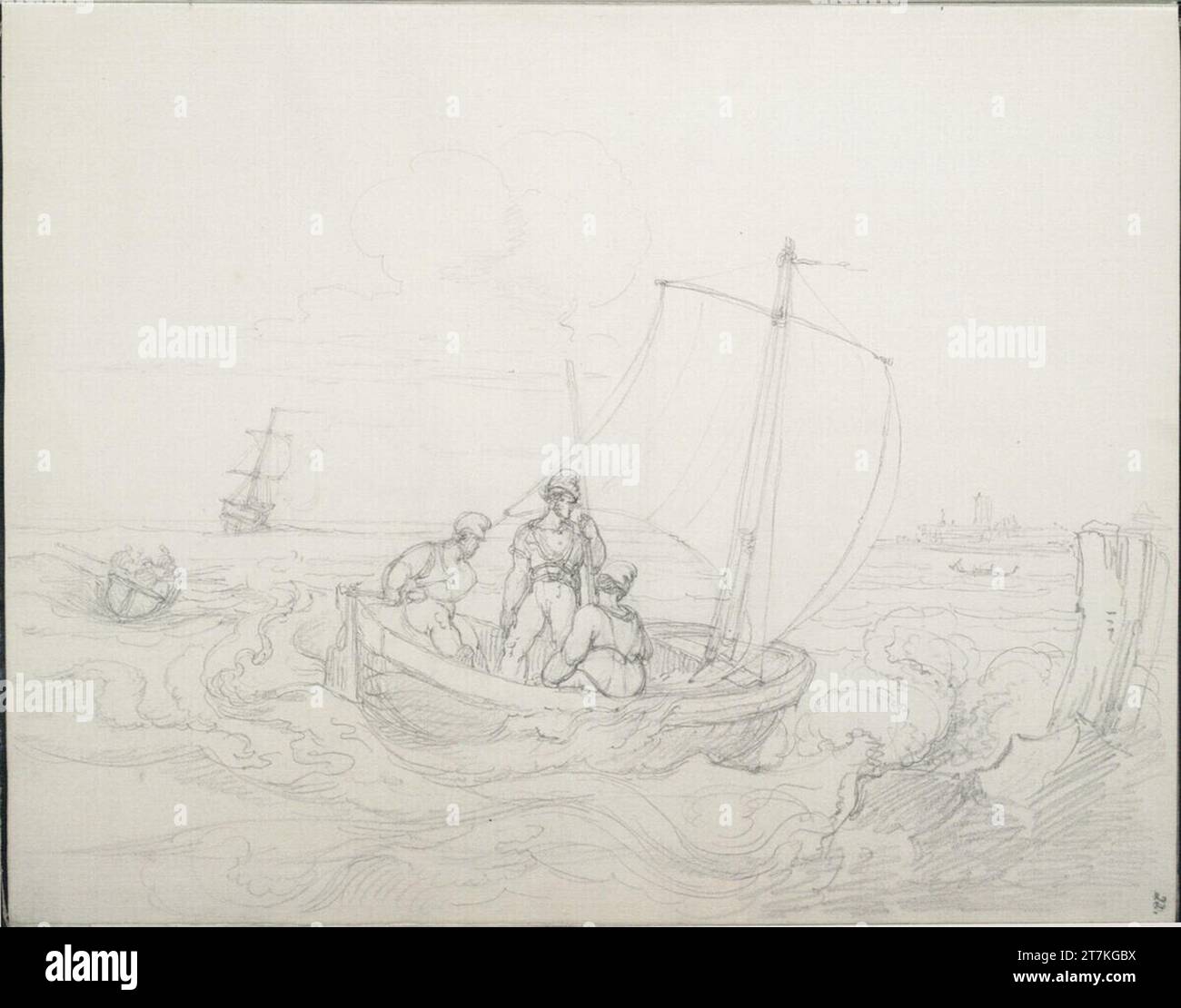 Peter Fendi Sketch of a sailing trip. Pencil Sketchbook: 1820-1823 ...