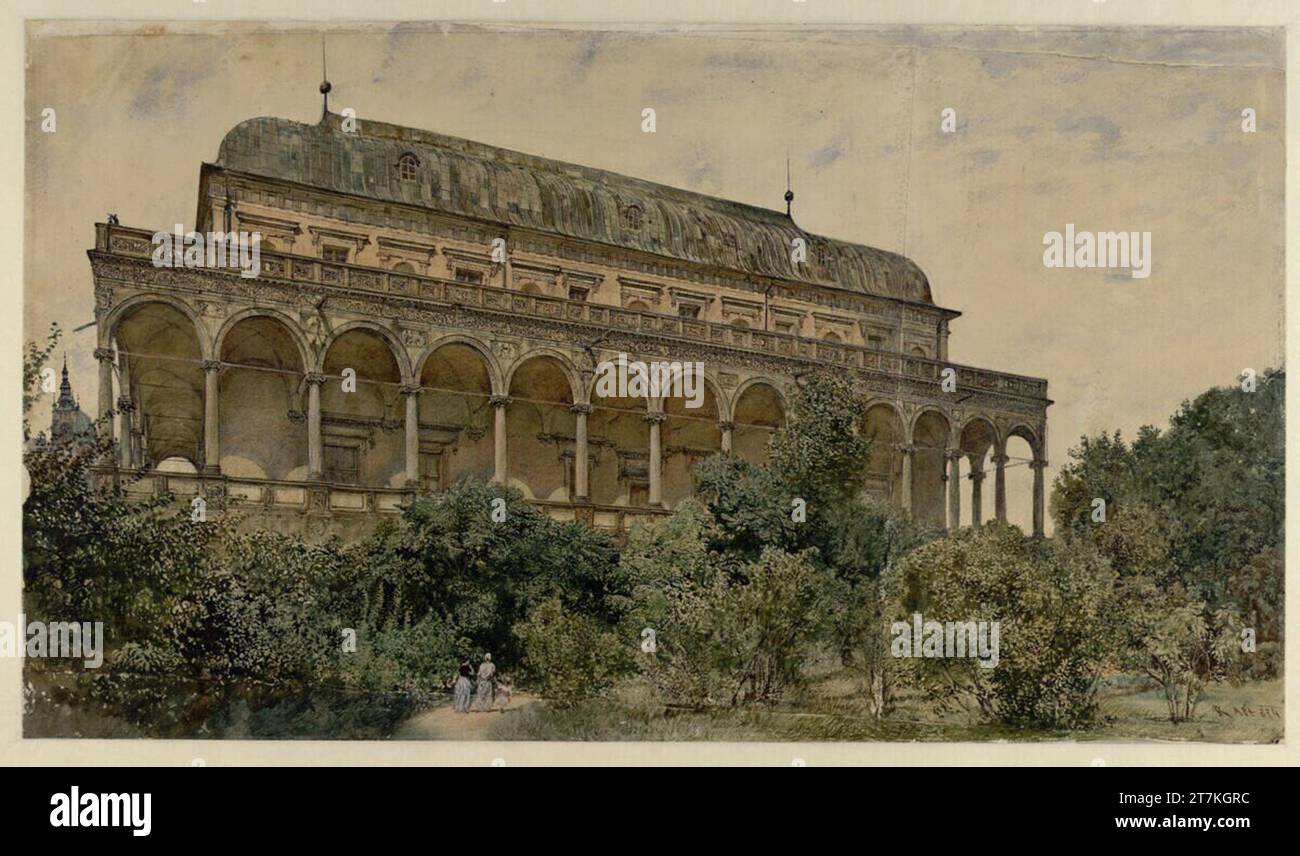 Rudolf von Alt The Belvedere in Prague. Watercolor, cover colors 1874 ...