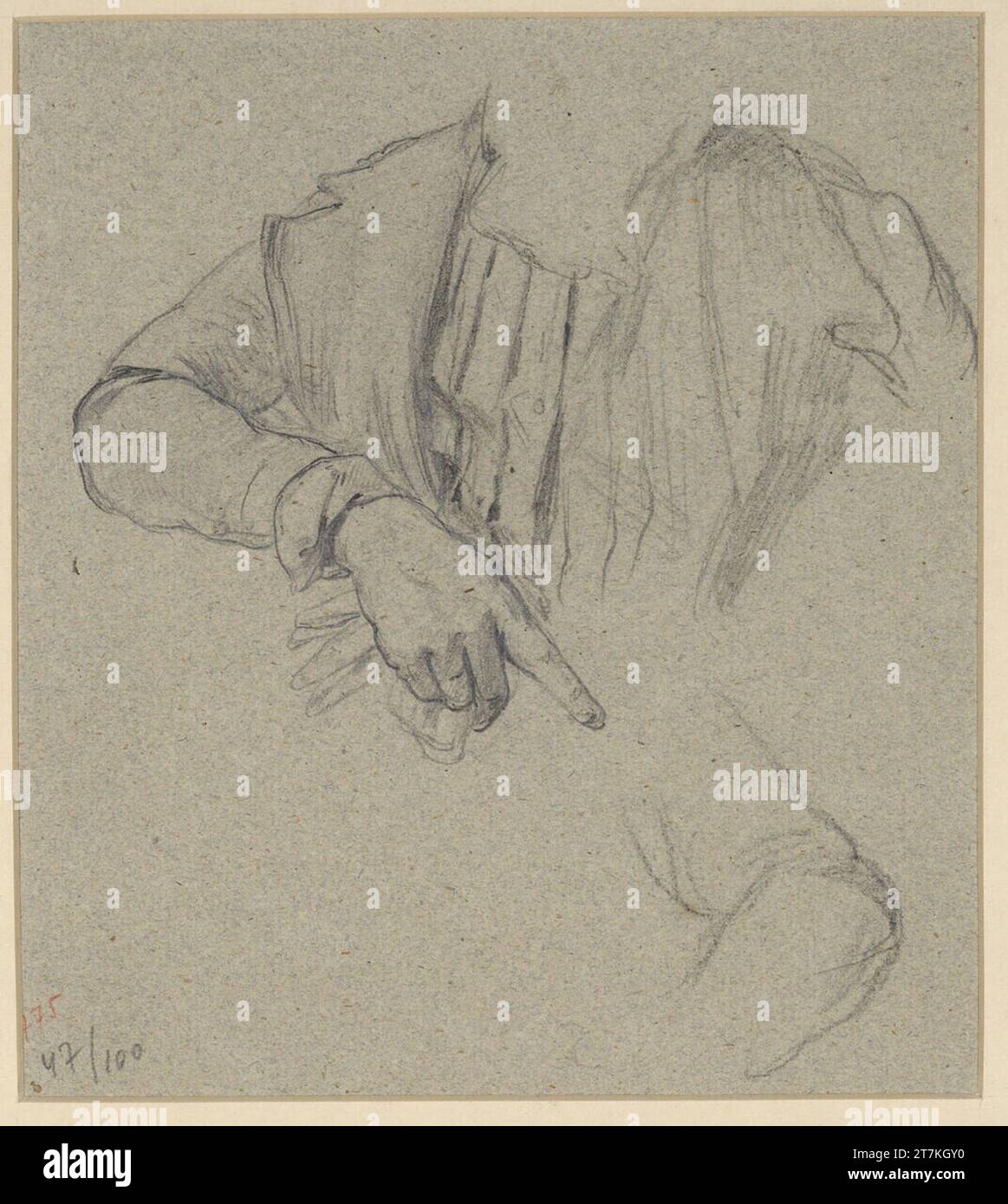 Josef Danhauser Sketch of a seated man on the "chess section". Pencil 1839 , 1839 Stock Photo ...