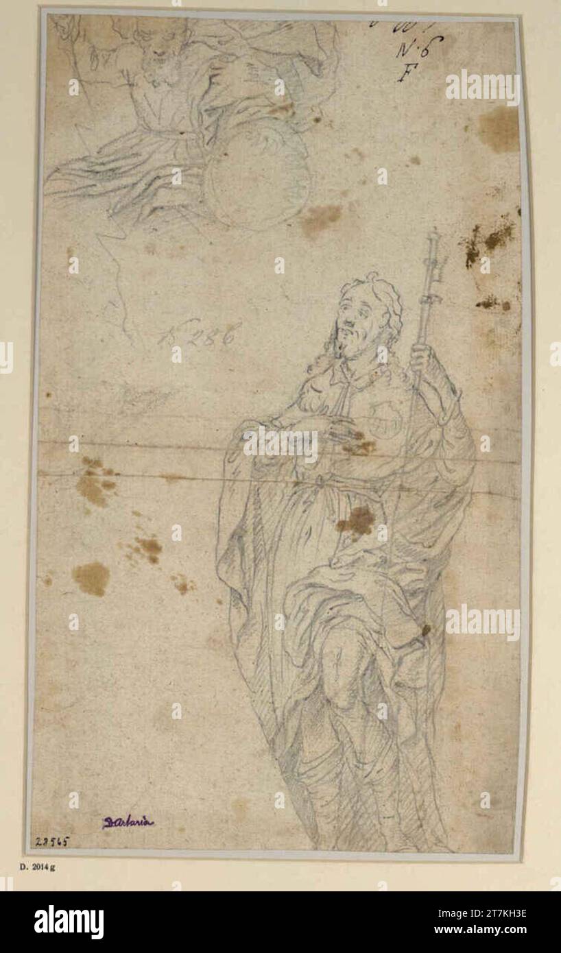 Ignaz Flurer Saint Rochus, standing, sitting bearded saint (circumcised ...