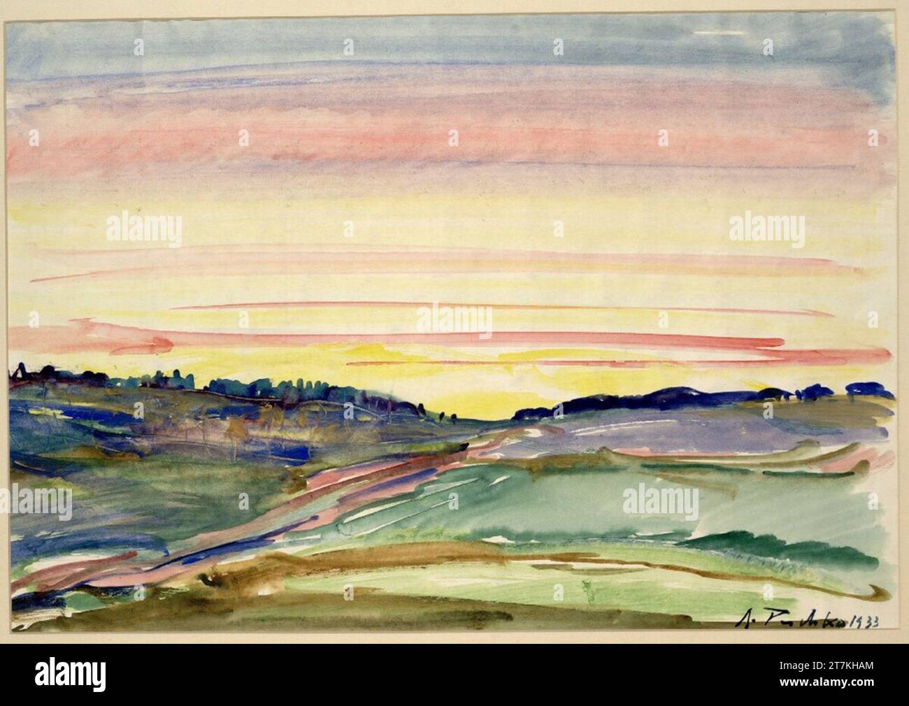Anton Peschka Landscape. Watercolor 1933 , 1933 Stock Photo - Alamy