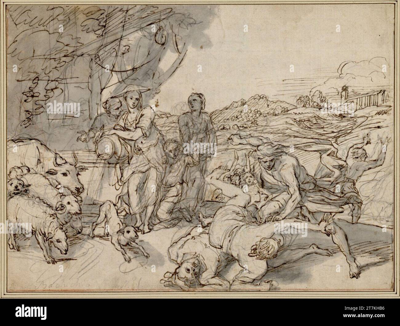 Giovanni Battista Merano Moses defends the daughters of Midia's priest ...