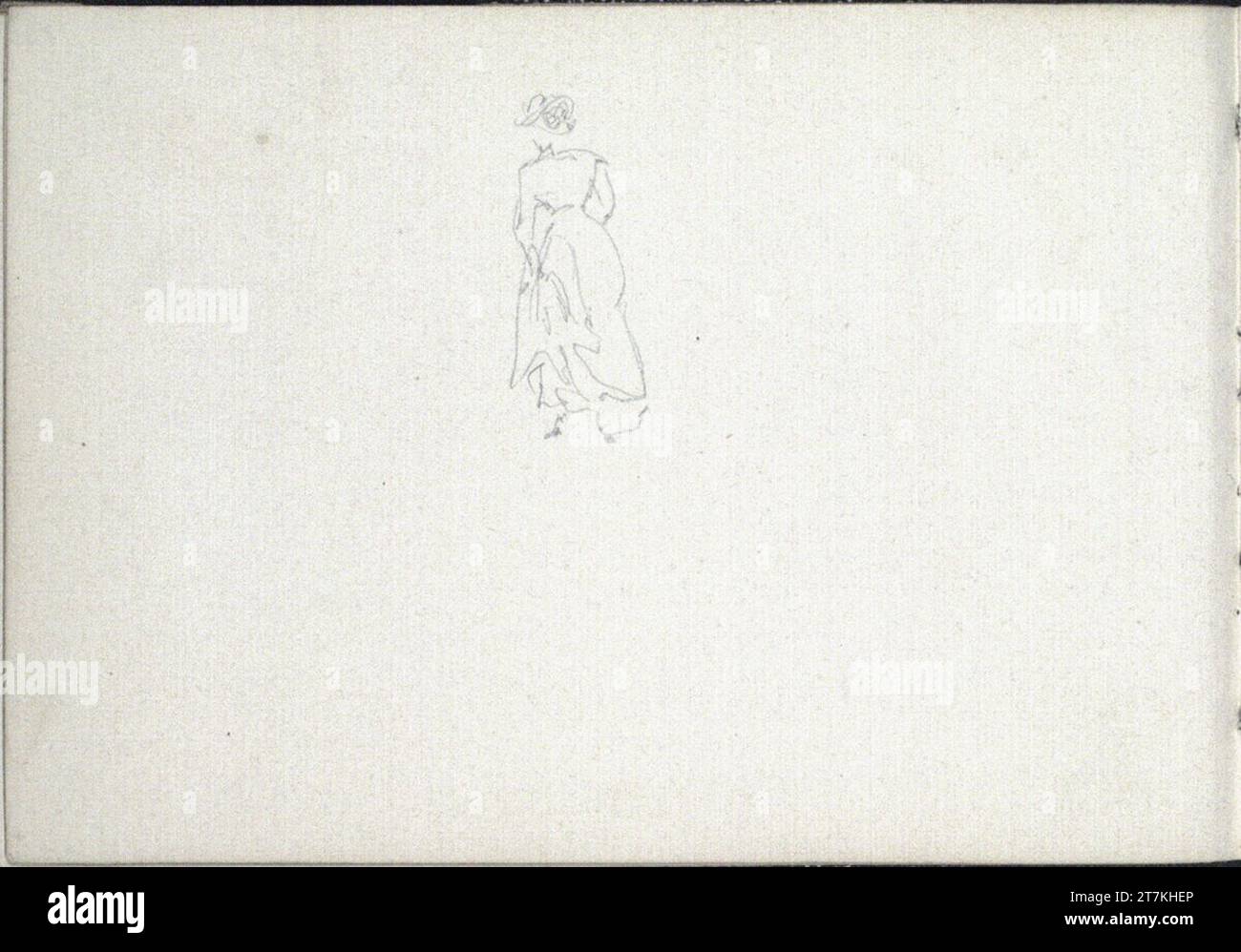Franz Alt Sketch of a female back figure. Pencil 1882 (Sketchbook: 1879-1883 Stock Photo - Alamy