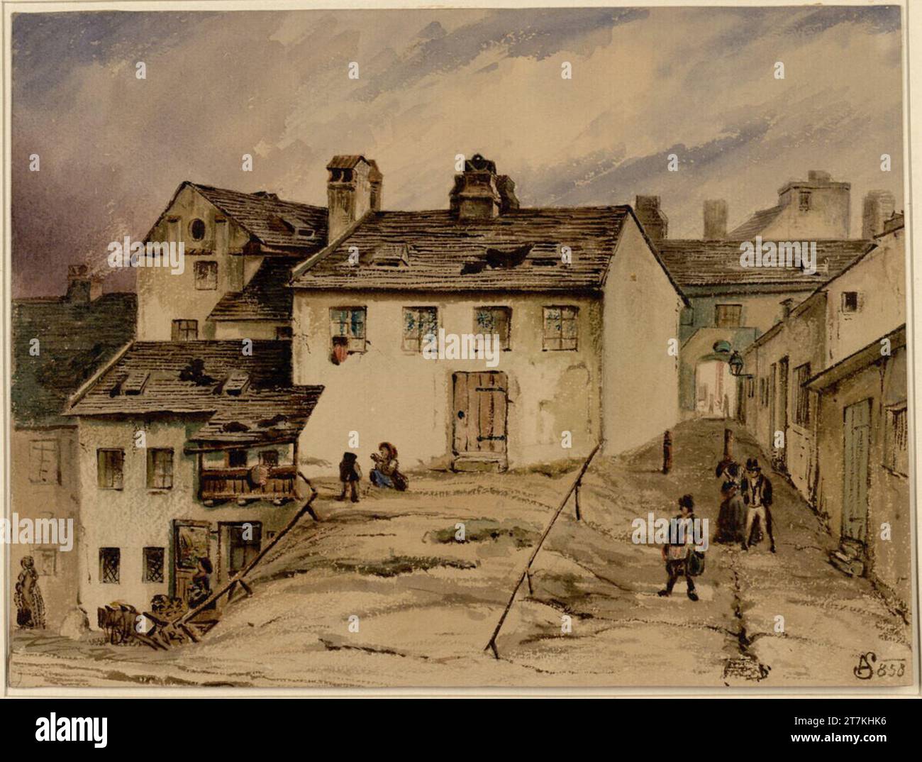 Anton Stutzinger Magdalenengasse. Watercolor 1858 , 1858 Stock Photo - Alamy