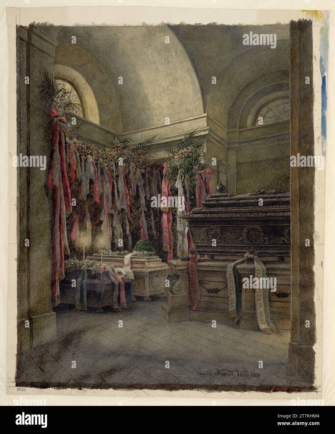 Edmund Krenn The Capuchin crypt, the coffin of Emperor Maximilians from ...