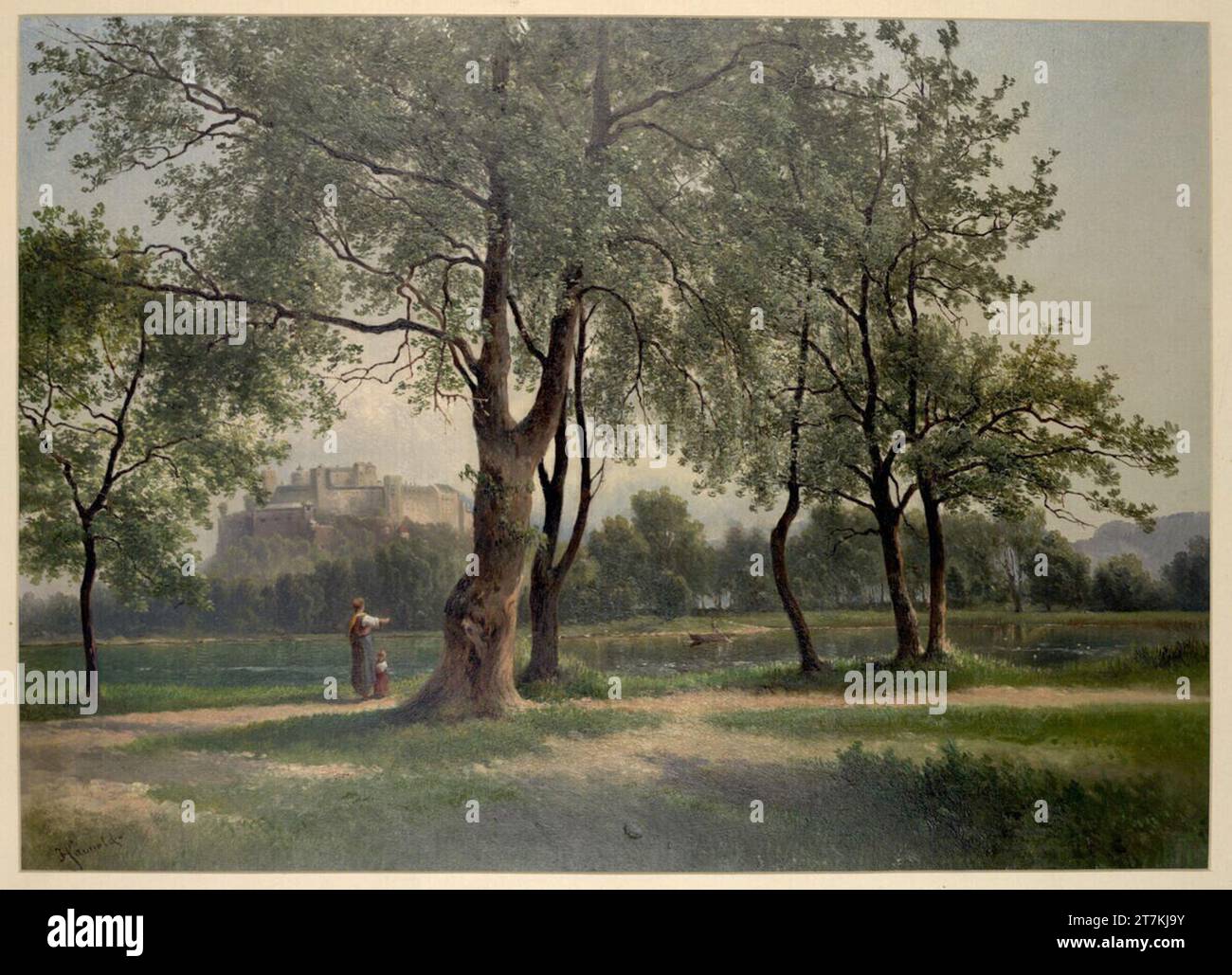 Karl Franz Emanuel Haunold The Leopoldskroner pond. oil Stock Photo - Alamy