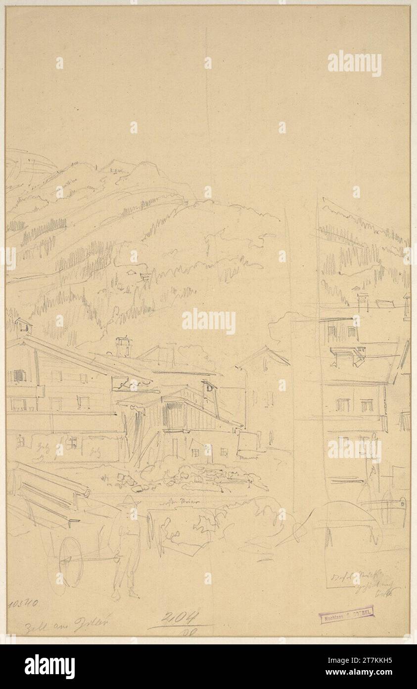 Carl Goebel View of Zell am Ziller. Pencil Stock Photo - Alamy