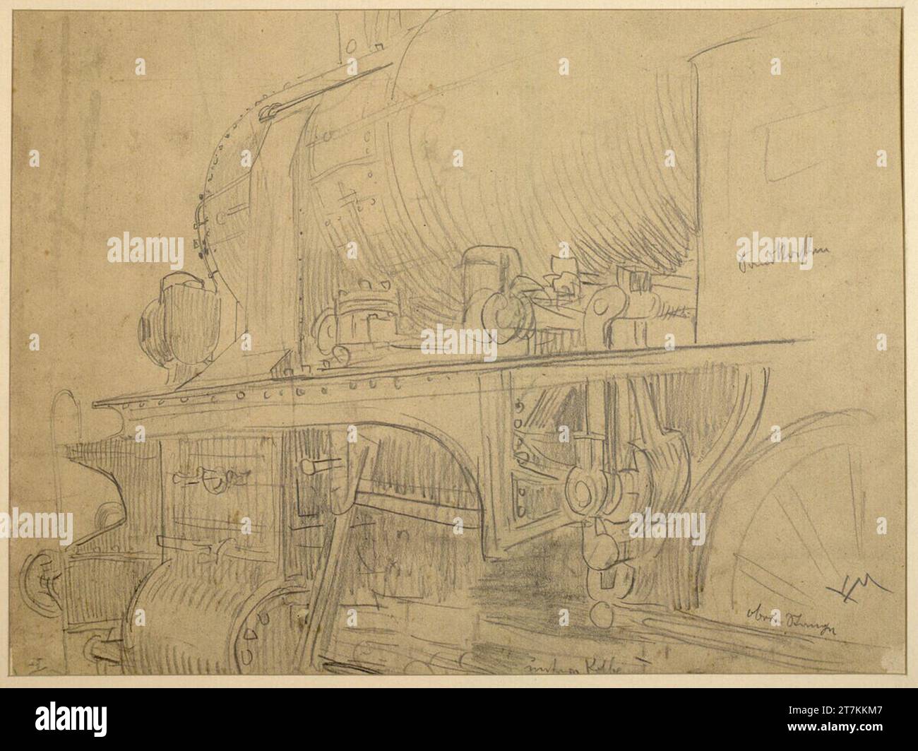 Ludwig Michalek Study: locomotive. Chalk Stock Photo - Alamy