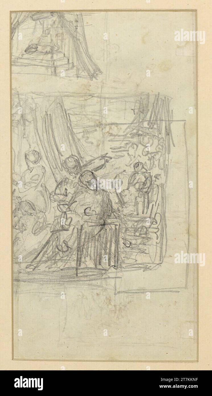 Anonym 90 ° according to right: sketches: figure scene; Throne with a ...