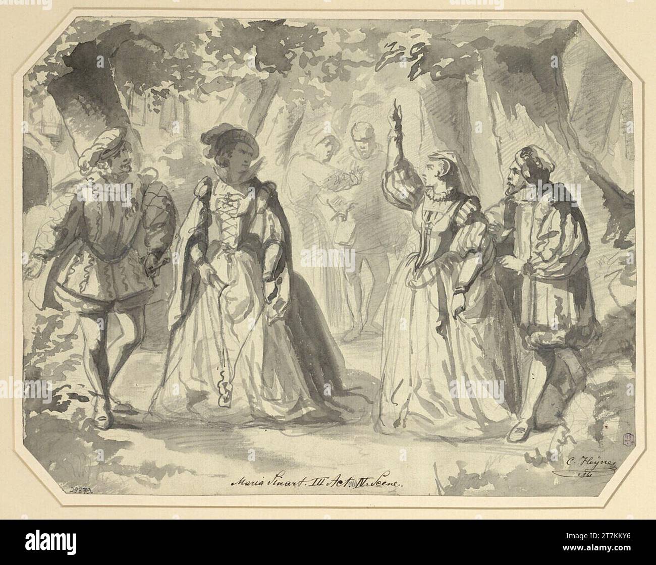 C. Heyne Figure scene in Renaissance costumes to William Shakespeare's ...