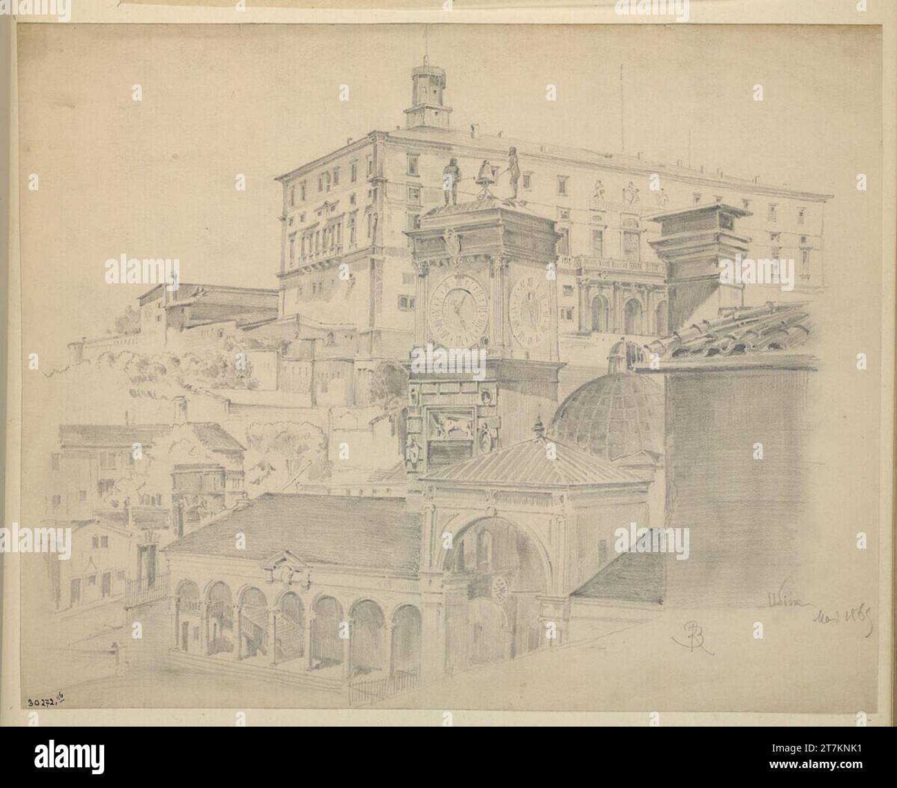 Rudolf Weyr Skizzenblatt. Pencil 1869 , 1869 Stock Photo - Alamy