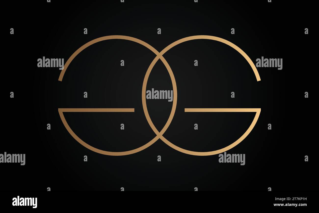 Luxury Initial GG Monogram Text Letter Logo Design Stock Vector Image ...