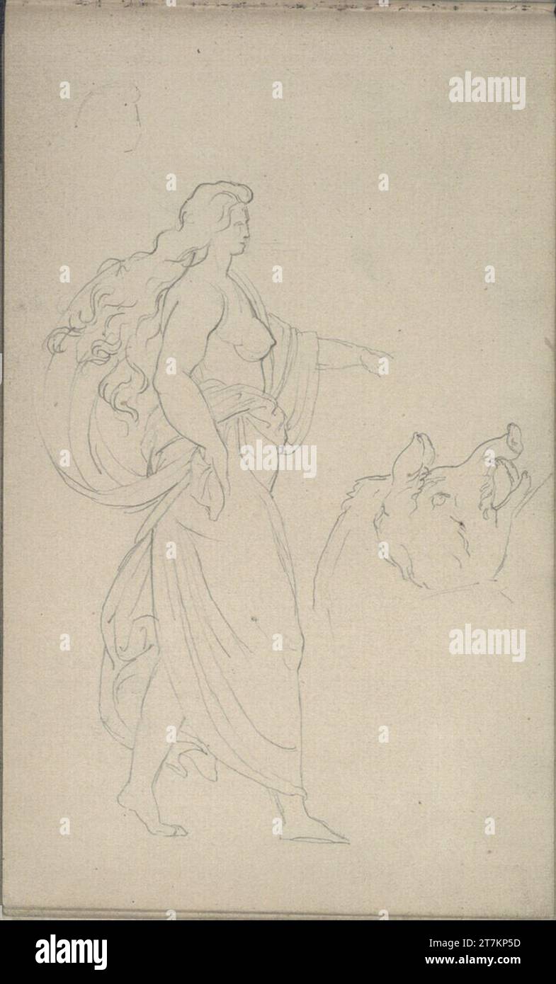 Emerich Alexius Swoboda Figure study of a woman with draperie; Sketch ...