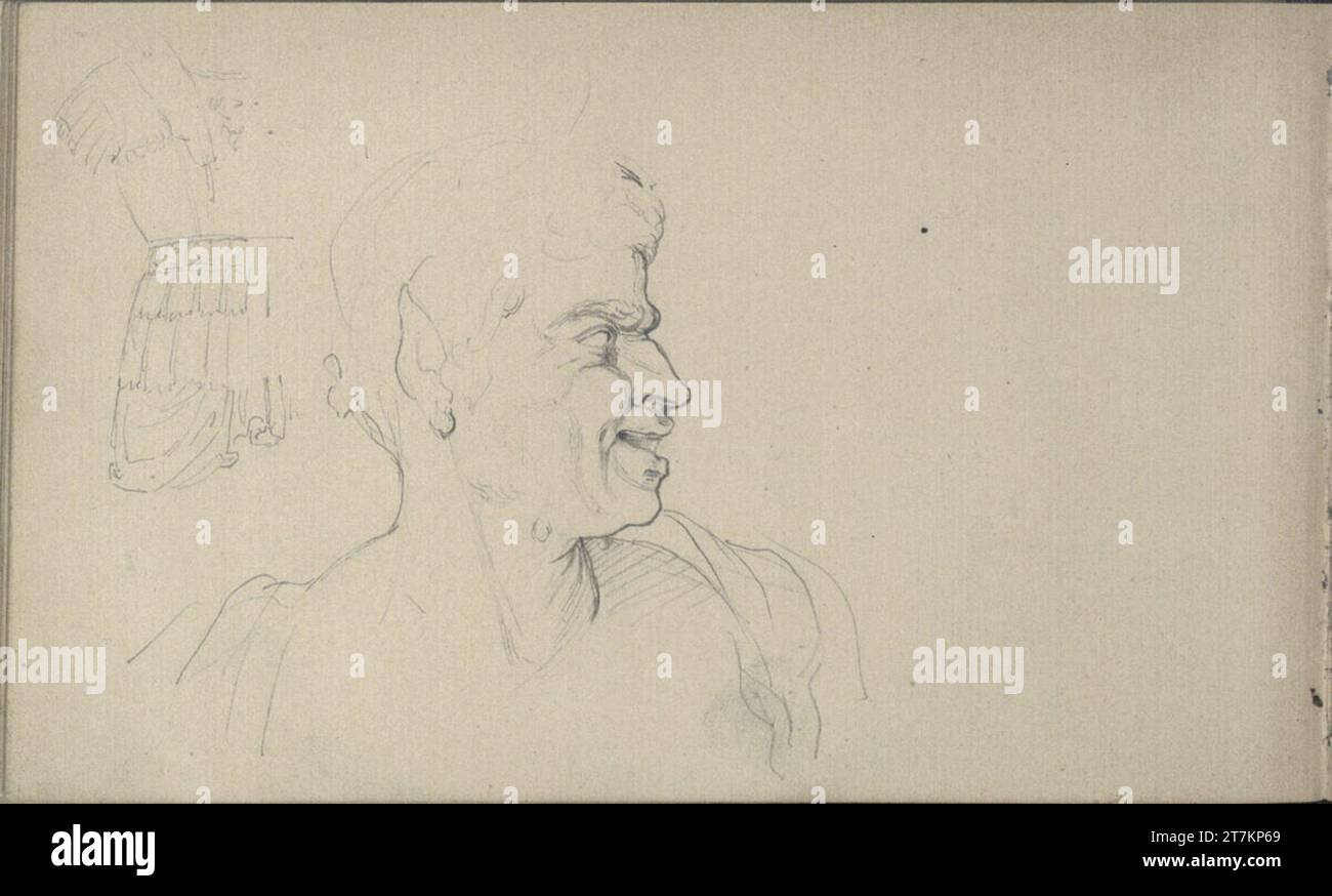 Emerich Alexius Swoboda Costume sketch; Profile study of a faunes . Pencil around 1871 Stock ...